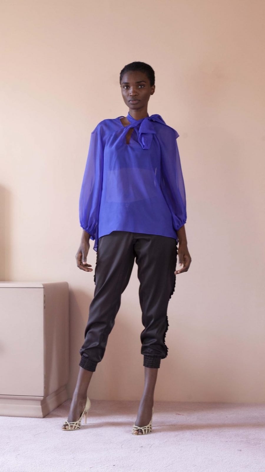 Raglan pussy bow top with Alex track pants - KLuK CGDT